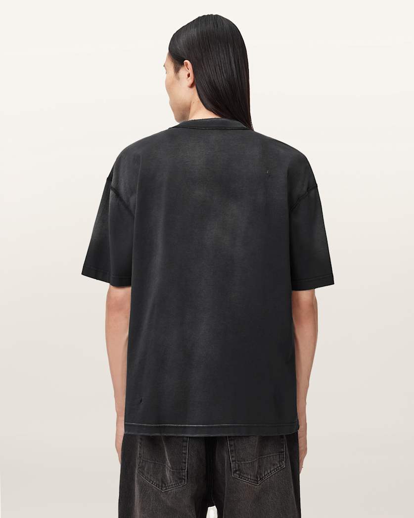 Aeterna Short Sleeve Boxy T-Shirt Washed Black | ALLSAINTS